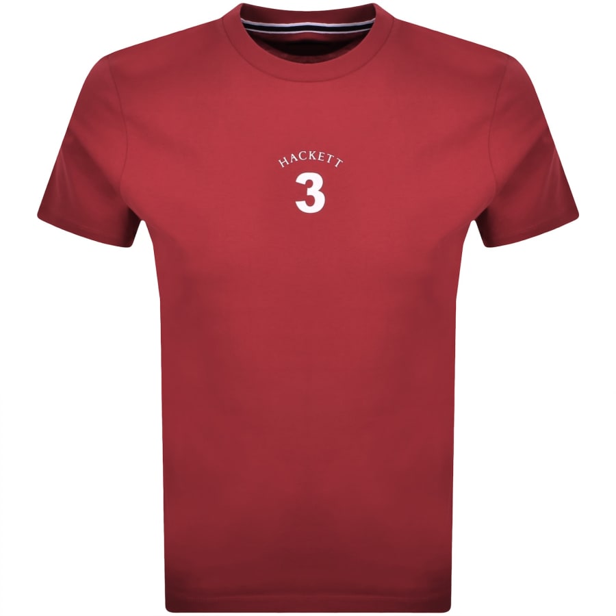 Hackett Heritage Number T Shirt Chilli Red | Mainline Menswear
